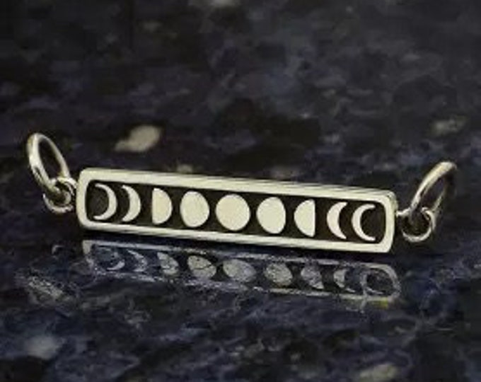 Sterling Silver Moon Phases Link, Moon Charm, Phases of the Moon Charm ...