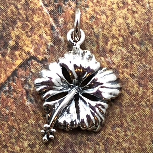 Sterling Silver Hibiscus Charm Hibiscus Pendant Hawaii - Etsy