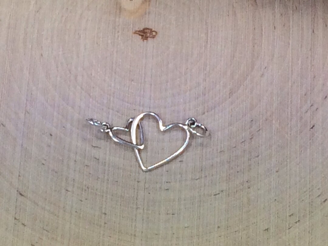 Heart Charm, Heart Pendant, Open Heart Link, Big and Little Heart Link ...