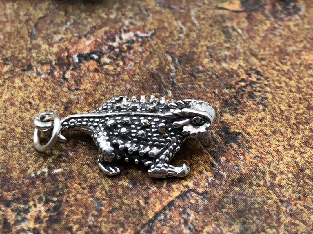 Horned Toad Charm, Horny Toad Charm, Sterling Silver Charm, Reptile ...