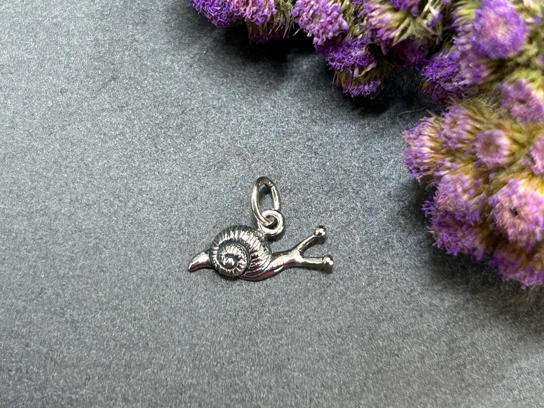 Snail Charm, Sterling Silver Snail Charm, Snail Pendant, Sterling ...