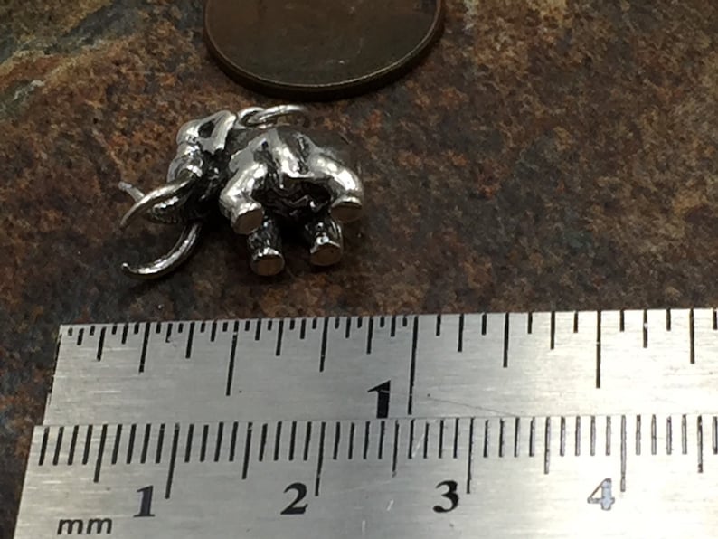 Wooly Mammoth Charm, Dinosaur Charm, Paleontologist Charm, Sterling ...
