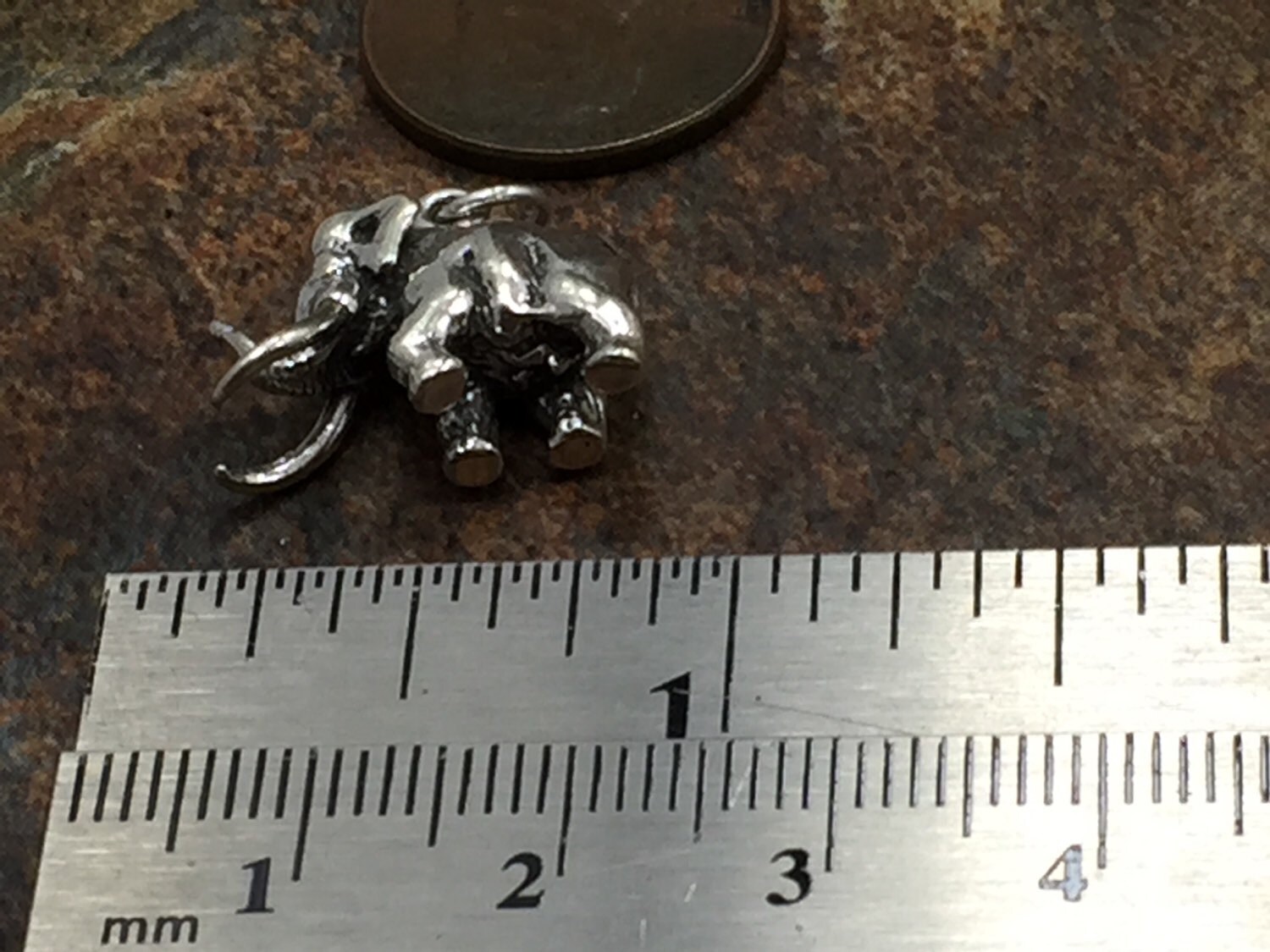 Wooly Mammoth Charm, Dinosaur Charm, Paleontologist Charm, Sterling ...
