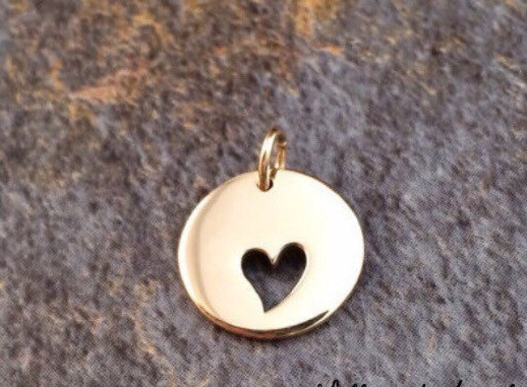 Heart Charm, Heart Pendant, Cut Out Heart Charm, Bronze Heart Charm ...