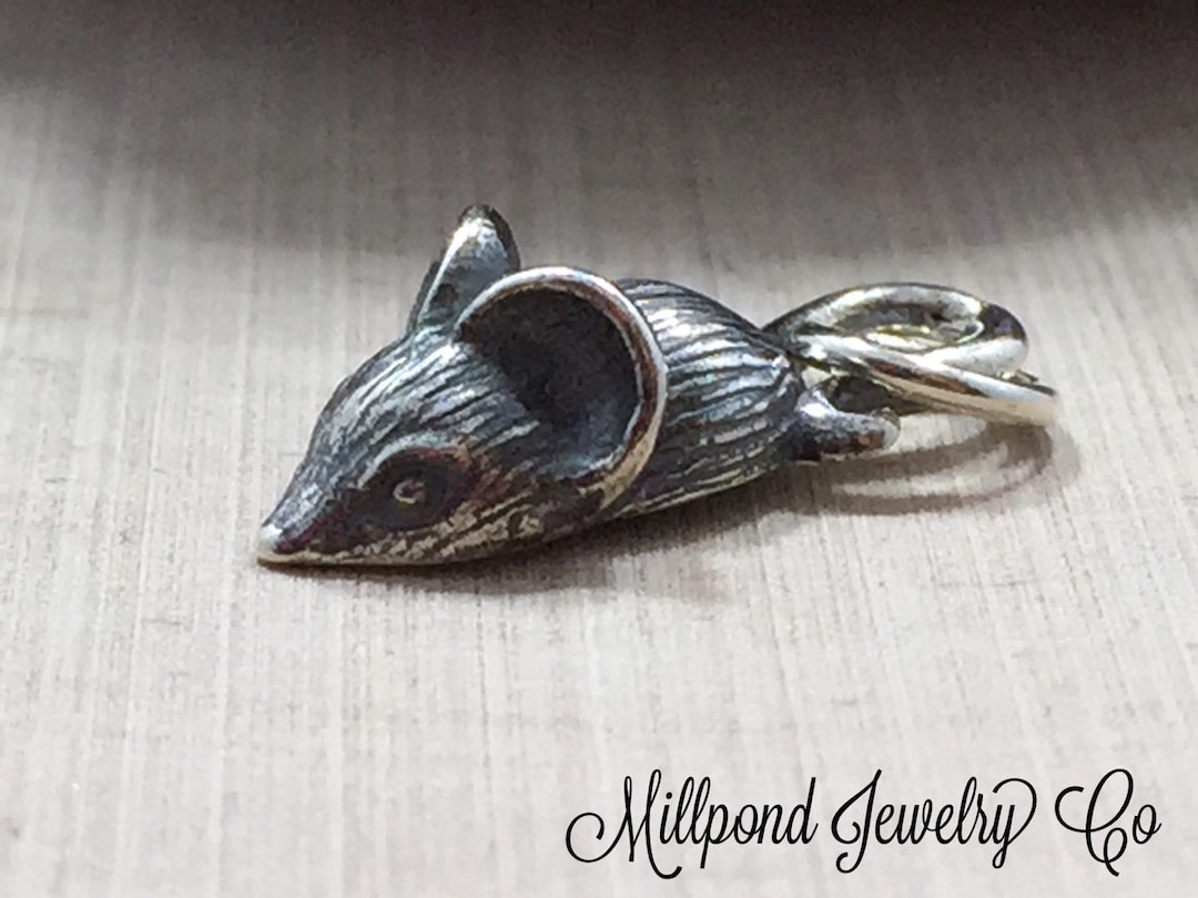 Mouse Charm, Mouse Pendant, Sterling Silver Mouse Charm, Jewelry ...
