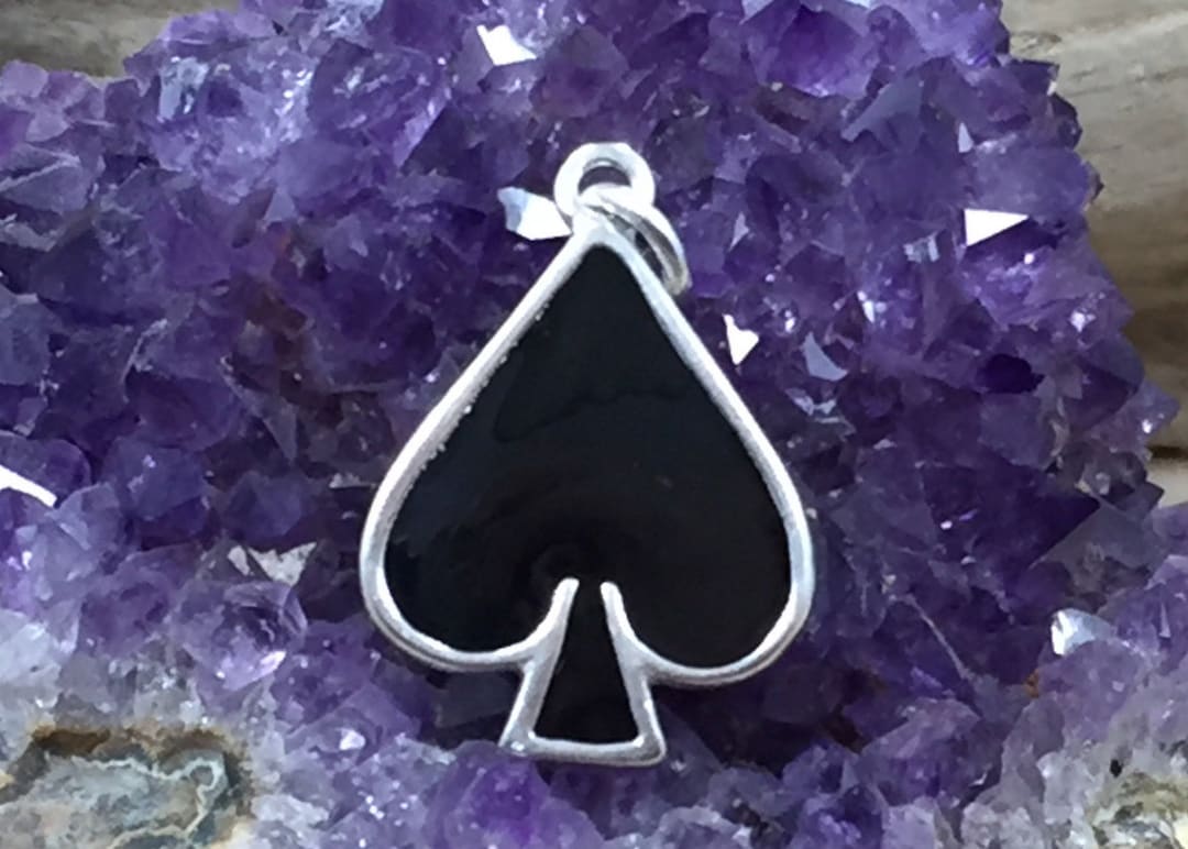 Spade Charm, Enamel Spade Suit Charm, Spade Pendant, Gamble Charm ...