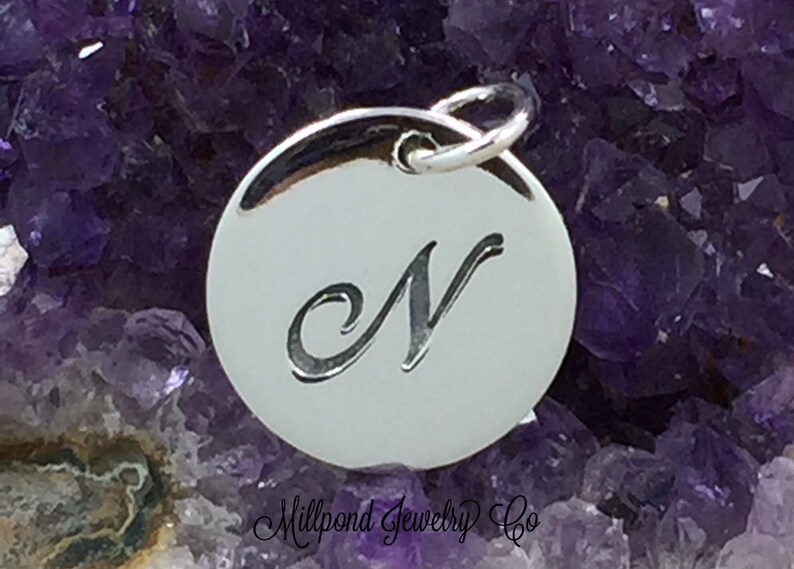 Alphabet Charm Letter Charm N Charm Letter N Charm Script | Etsy
