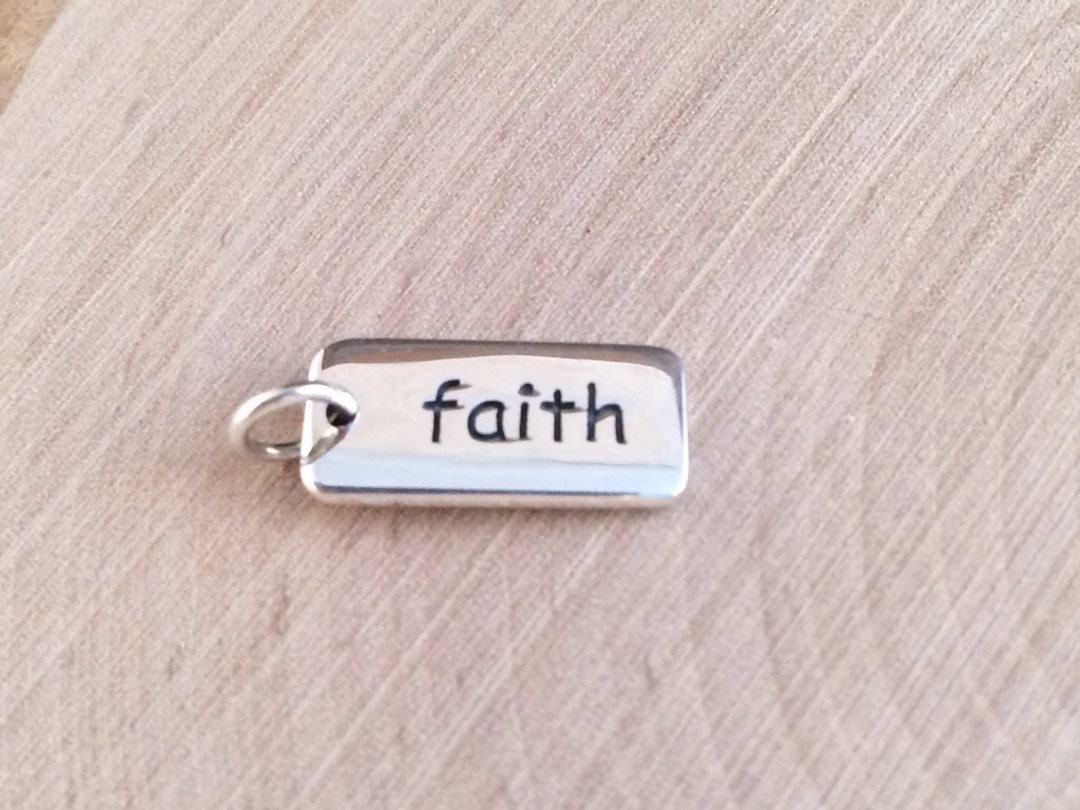 Faith Charm, Faith Pendant, Sterling Silver Faith Charm, Religious ...