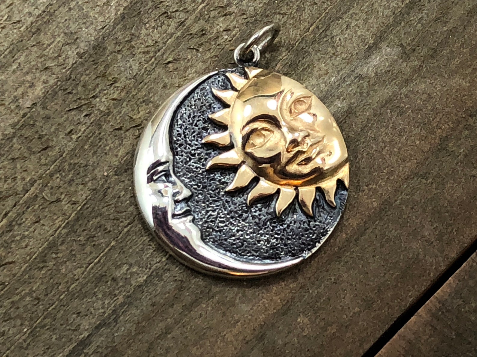 Sun and Moon Pendant Sterling Silver Moon and Sun Pendant - Etsy