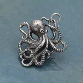 Silver octopus pendant store