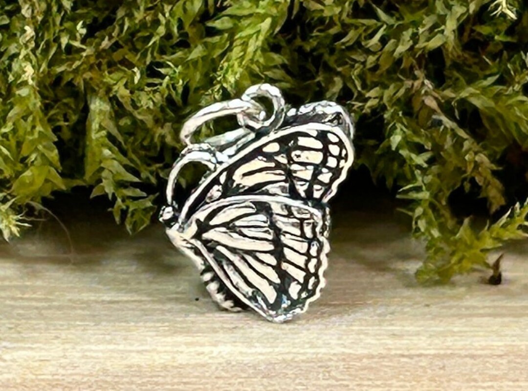 Sterling Silver 3D Butterfly Charm, Butterfly Charm, Butterfly Pendant ...