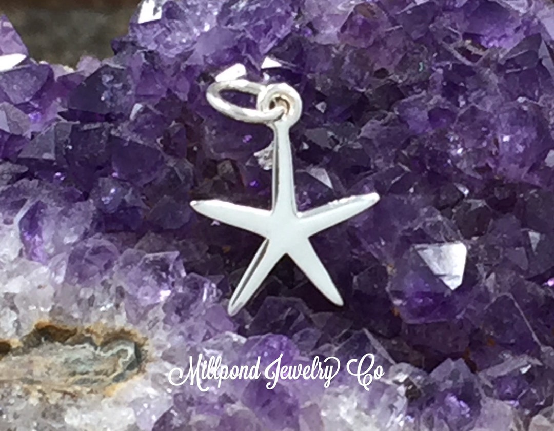 Starfish Charm, TINY Starfish Pendant, Sea Star Charm, Sterling Silver ...