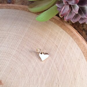 Heart Charm, Heart Pendant, Tiny Heart Charm, Flat Heart Charm, Small ...