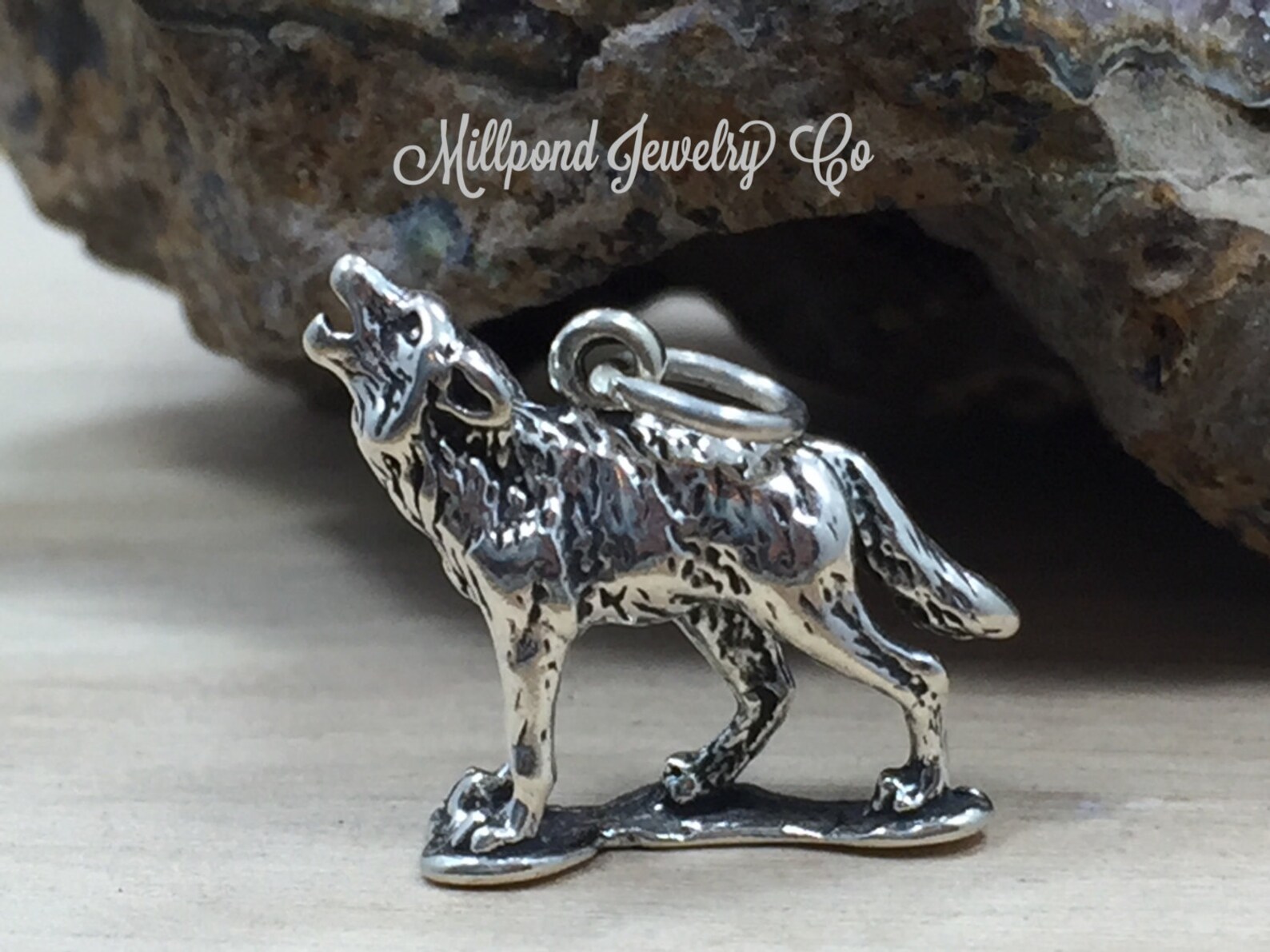 Wolf Charm Wolf Howling Charm Wolf Pendant Sterling Silver - Etsy
