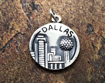 Houston Charm, Texas Charm, Houston Pendant, Sterling Silver Houston ...