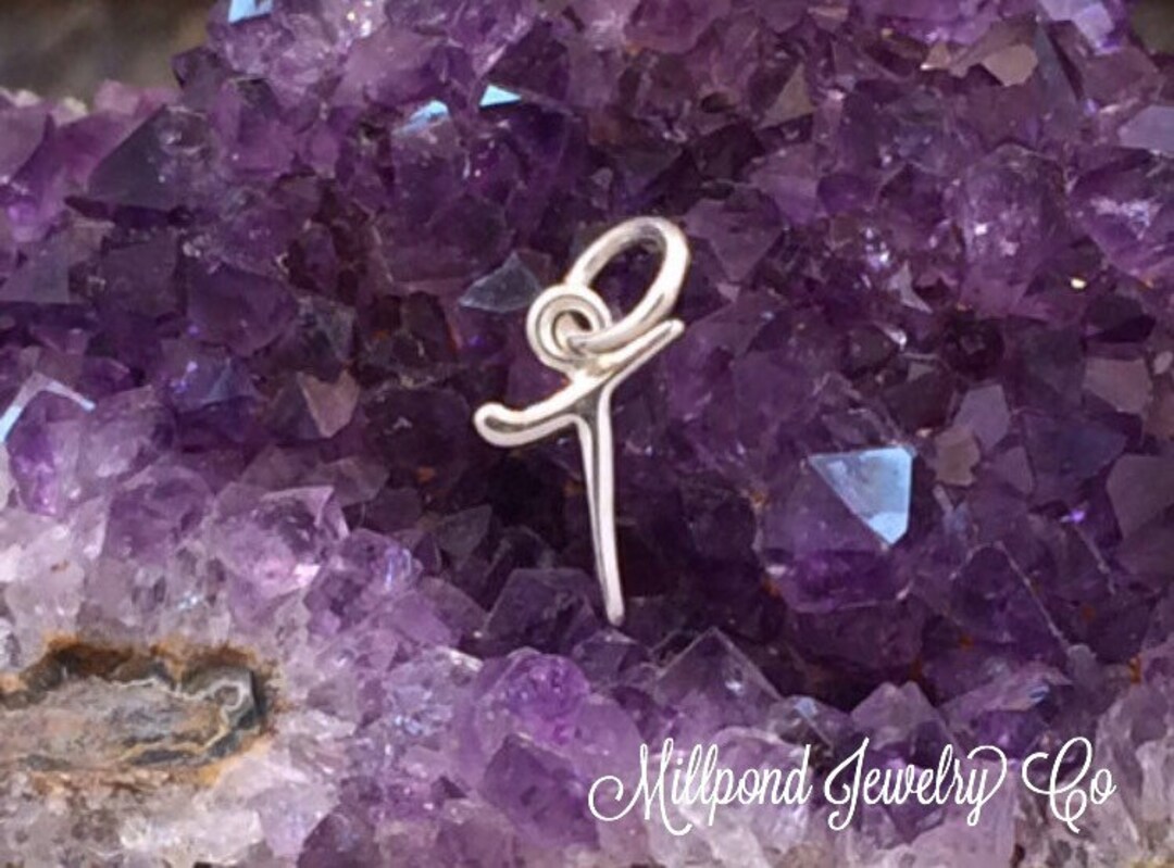Alphabet Charm, Letter Charm, T Charm, Letter T Charm, Script Letter ...