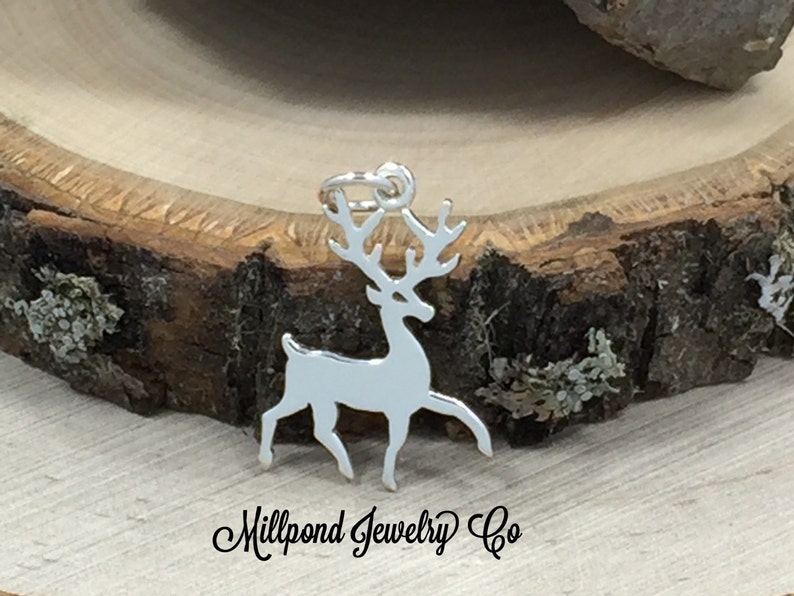 Stag Charm Deer Charm Buck Charm Deer Pendant Sterling - Etsy