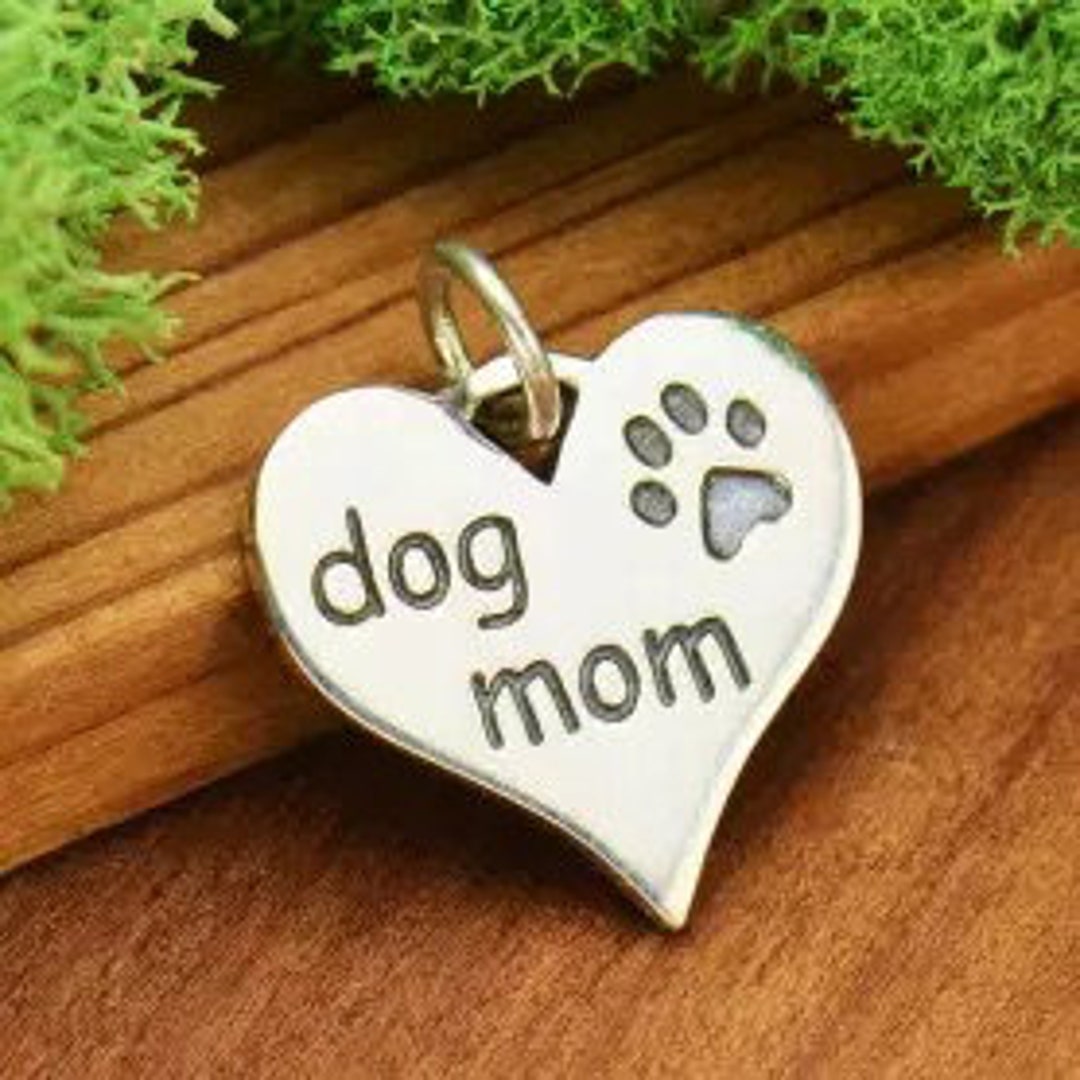 Dog Mom Charm, Paw Print Charm, Animal Lover Charm, Animal Charm, Heart ...