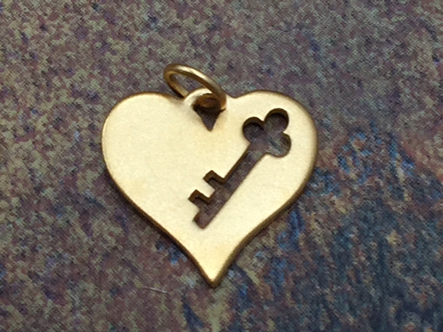 Key to My Hart Charm Heart Charm Heart Key Cut Out Charm - Etsy