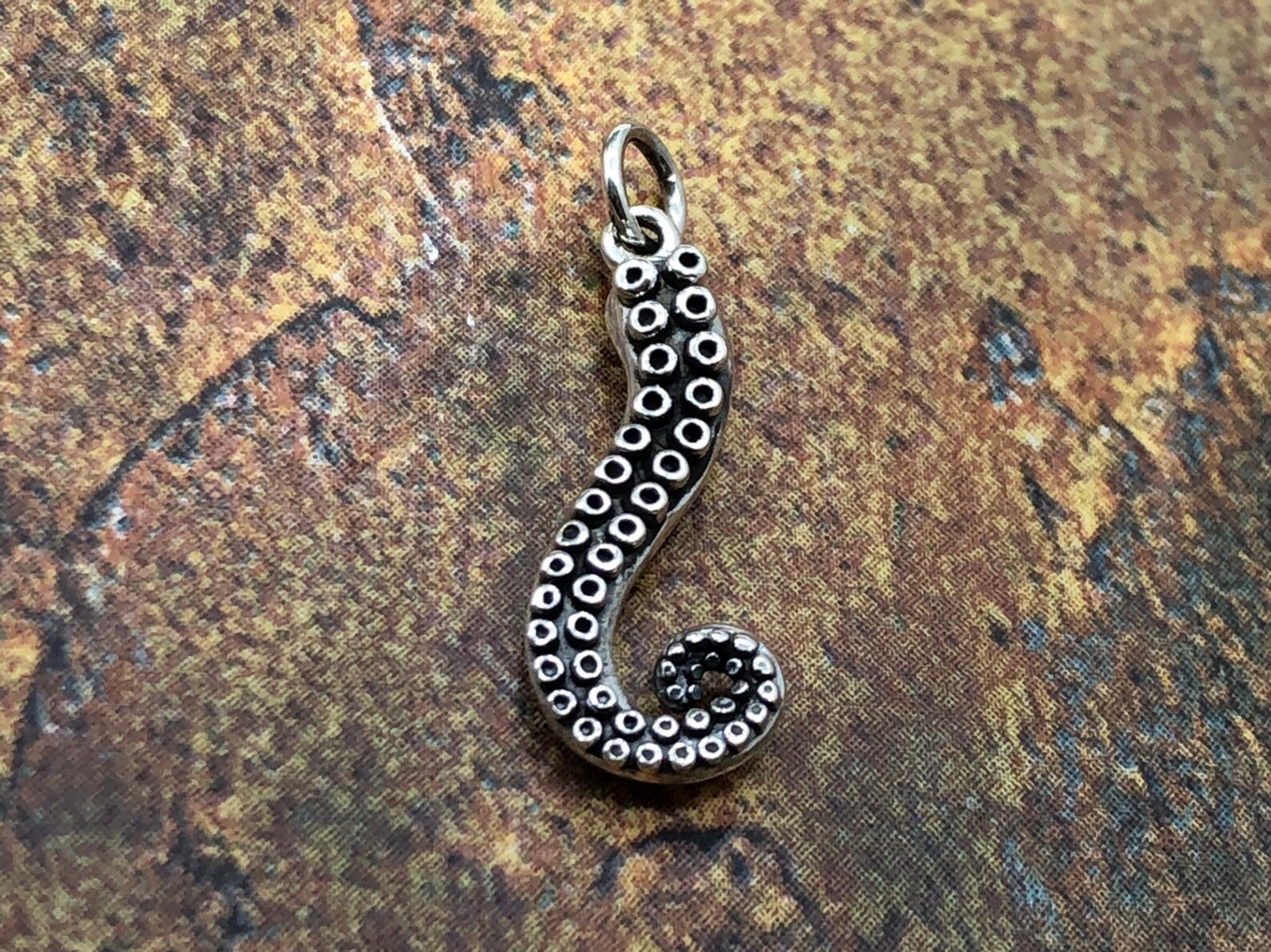 Octopus Charm, Octopus Tentacle Charm, Sterling Silver Octopus Charm ...