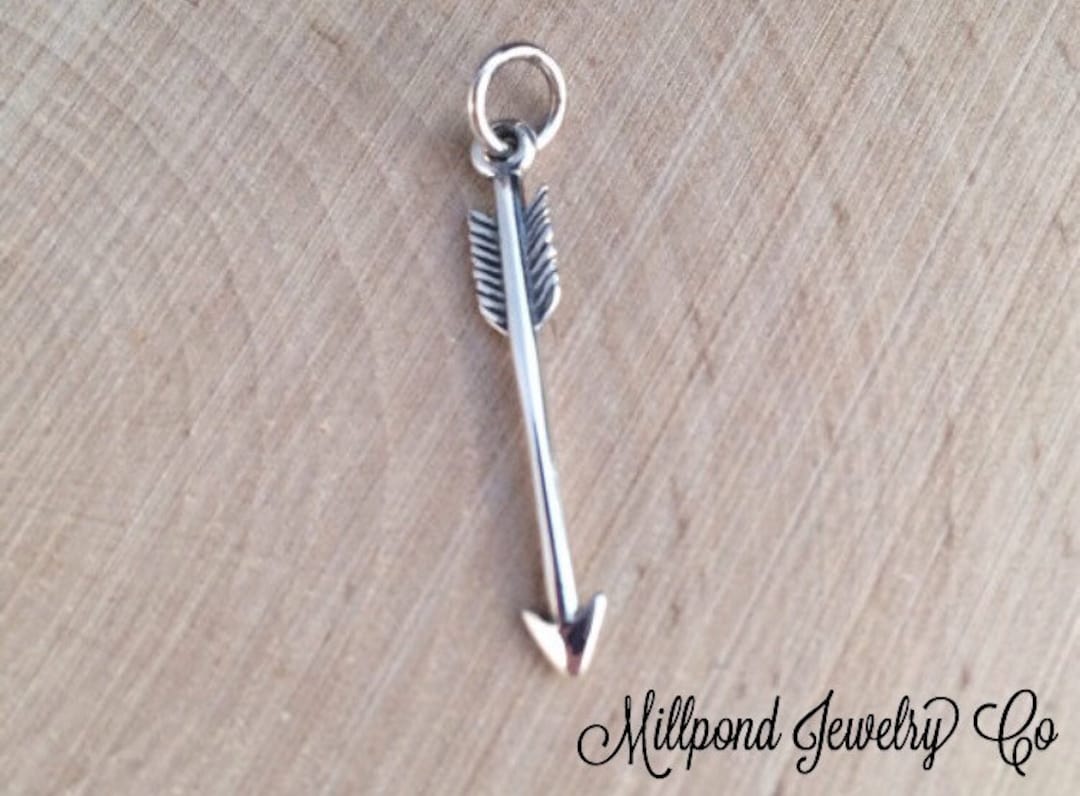 Arrow Charm, Arrow, Archery Charm, Archery Arrow, Sterling Silver Charm ...