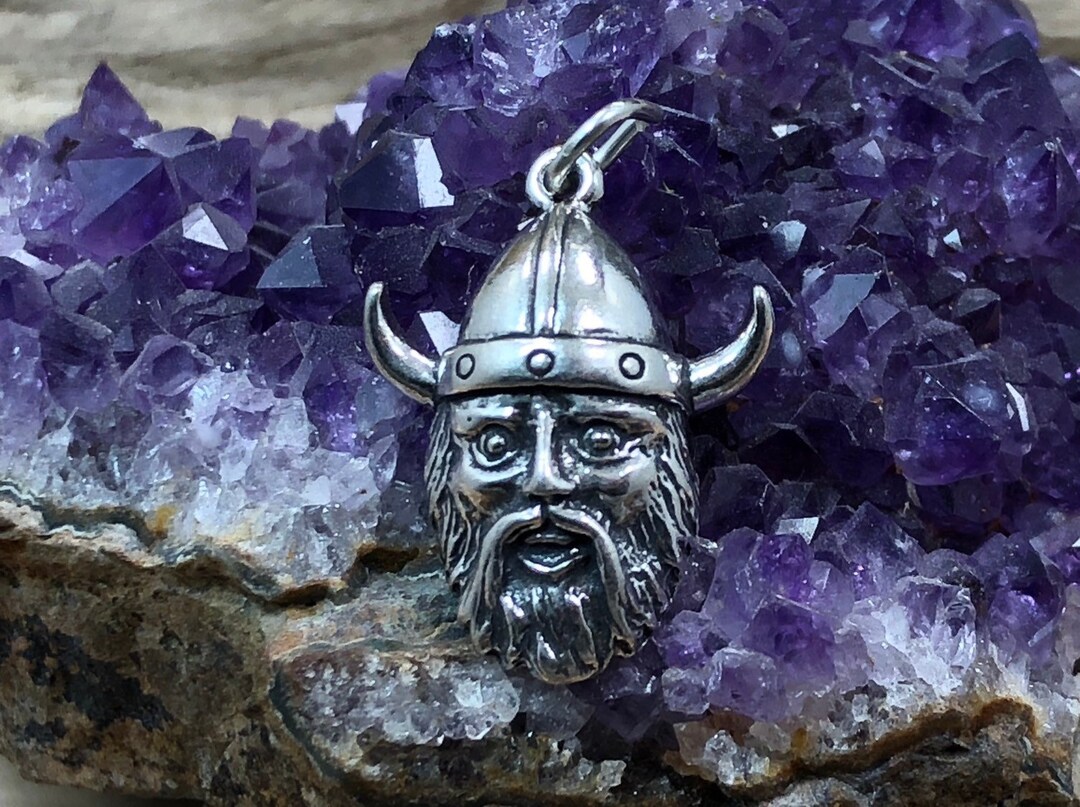 Viking Charm, Viking Head Charm, Scandinavian Charm, Sterling Silver ...