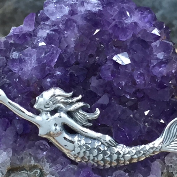 Silver Mermaid Charm - Etsy