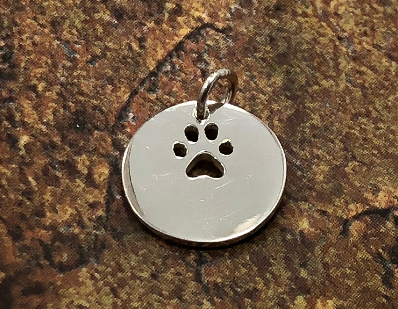 Paw Print Charm Paw Print Pendant Paw Charm Animal Lover | Etsy