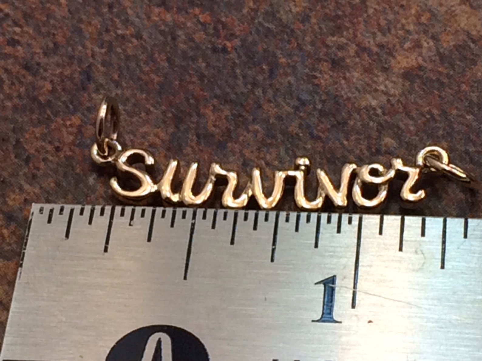 Survivor Charm, Survivor Pendant, Survivor Script Charm, Cancer ...