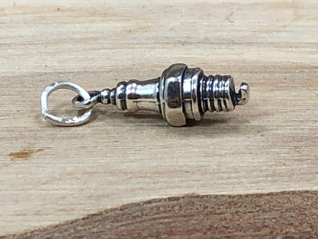 Sterling Silver Spark Plug Charm, Spark Plug Charm, Car Charm, Charm ...