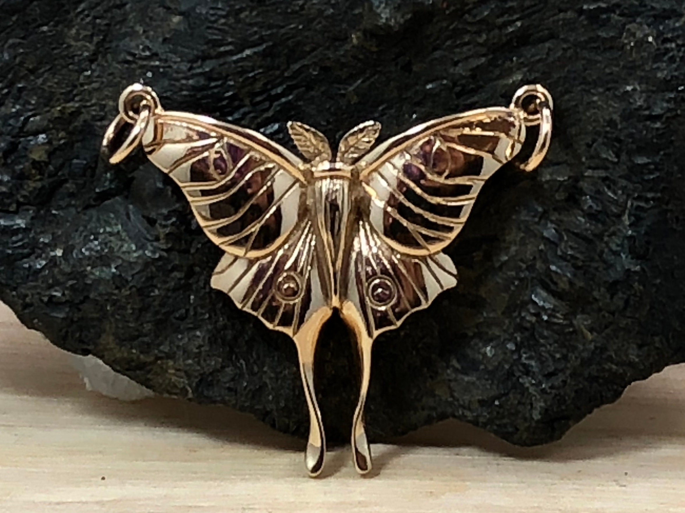 Bronze Luna Moth Pendant Moth Charm Luna Moth Charm - Etsy