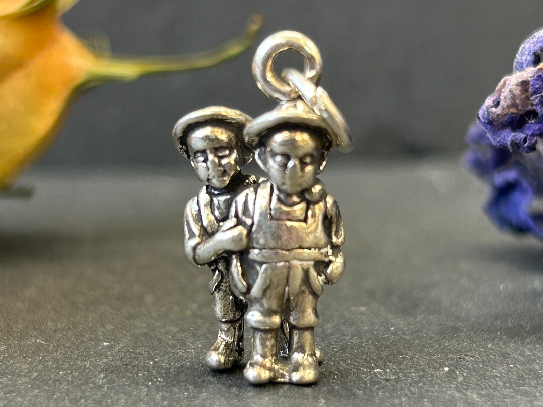 Twin Boys in Knickers Charm, Twins Charm, Children Charm, Sterling ...