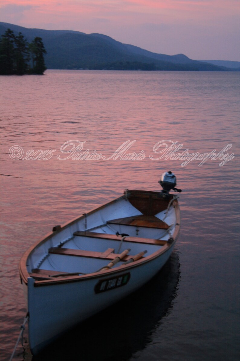 Rowboat at Sunset - Etsy