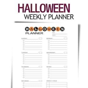 PRINTABLE HALLOWEEN WEEKLY Planner Trick or Treat | Organization ...