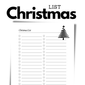 CHRISTMAS List W/ Zig Zag Tree | Printable | Digital | Christmas List ...