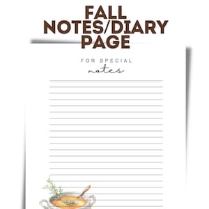 PRINTABLE FALL NOTES Page | Planner Insert | Pumpkin Soup | Fall ...