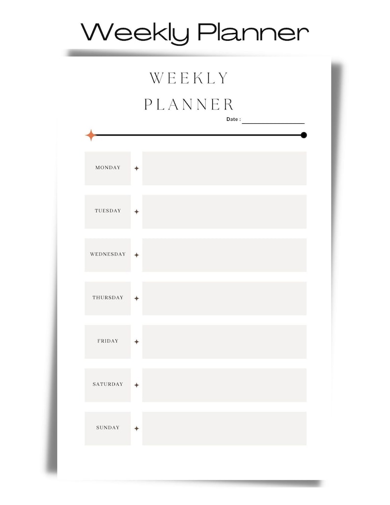 PRINTABLE WEEKLY Planner | Template | Luxury Fashion Planner| Diary ...