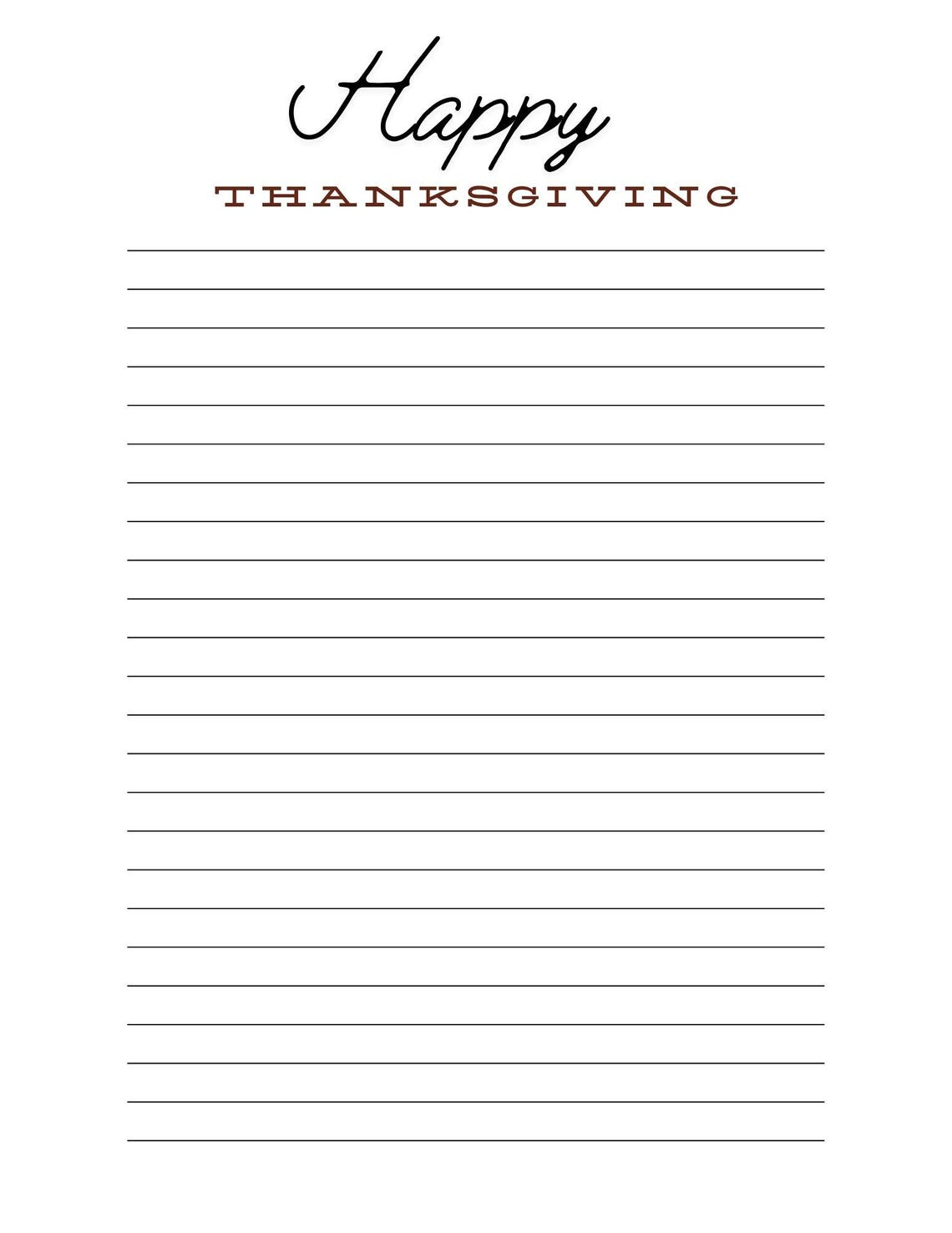 HAPPY THANKSGIVING NOTES Page | Planner Insert | Printable | Digital ...