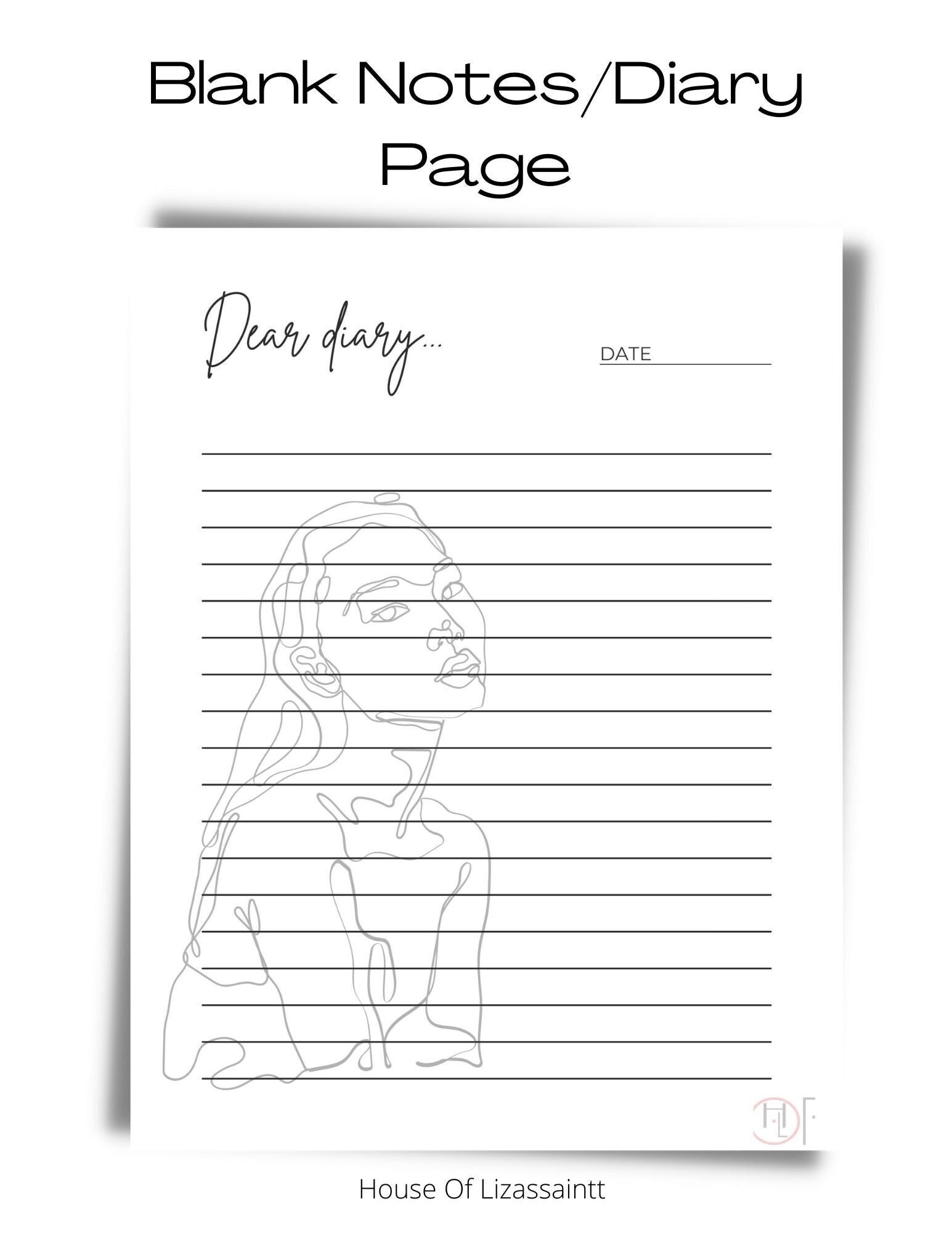 Blank Diary Page Template