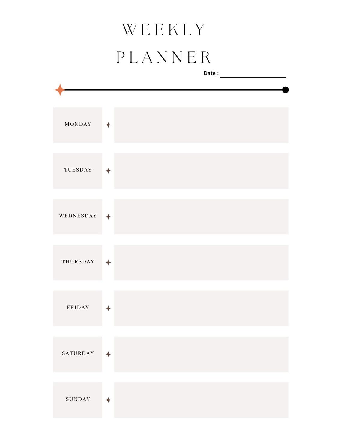 PRINTABLE WEEKLY Planner | Template | Luxury Fashion Planner| Diary ...