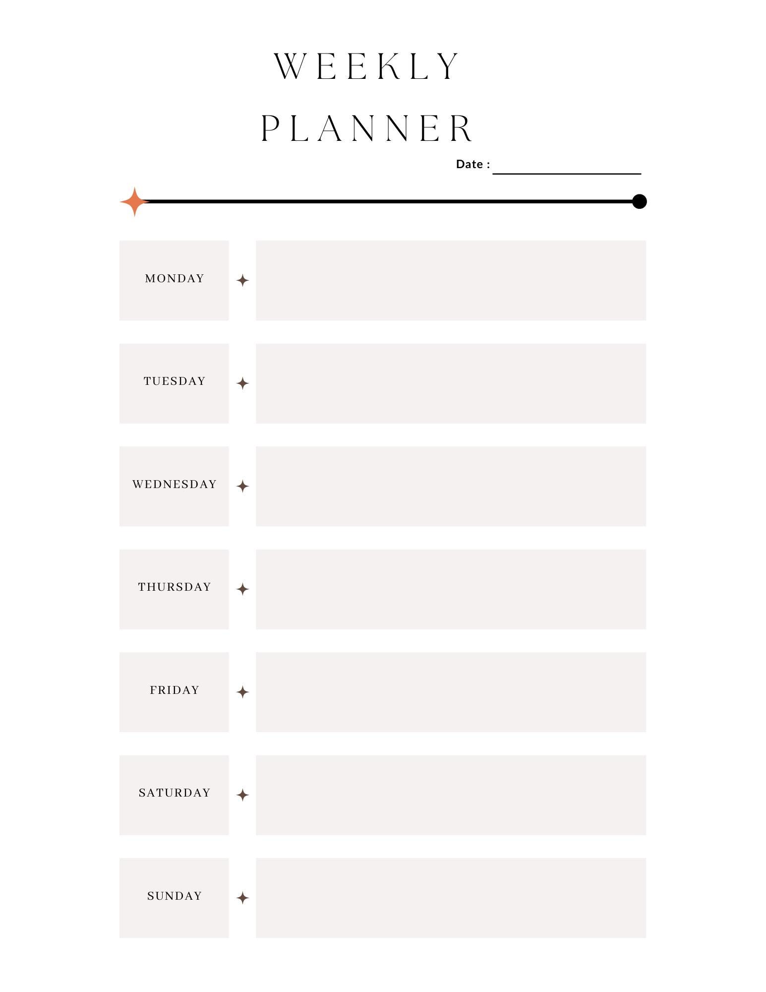 PRINTABLE WEEKLY Planner | Template | Luxury Fashion Planner| Diary ...