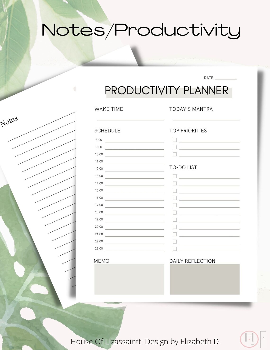 PRINTABLE DAILY PLANNER | Printable Productivity Day Planner for Work ...