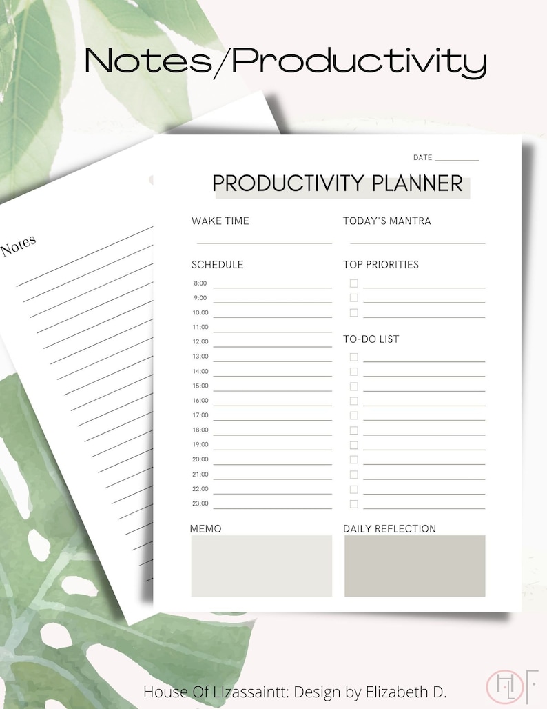 PRINTABLE DAILY PLANNER | Printable Productivity Day Planner for Work ...