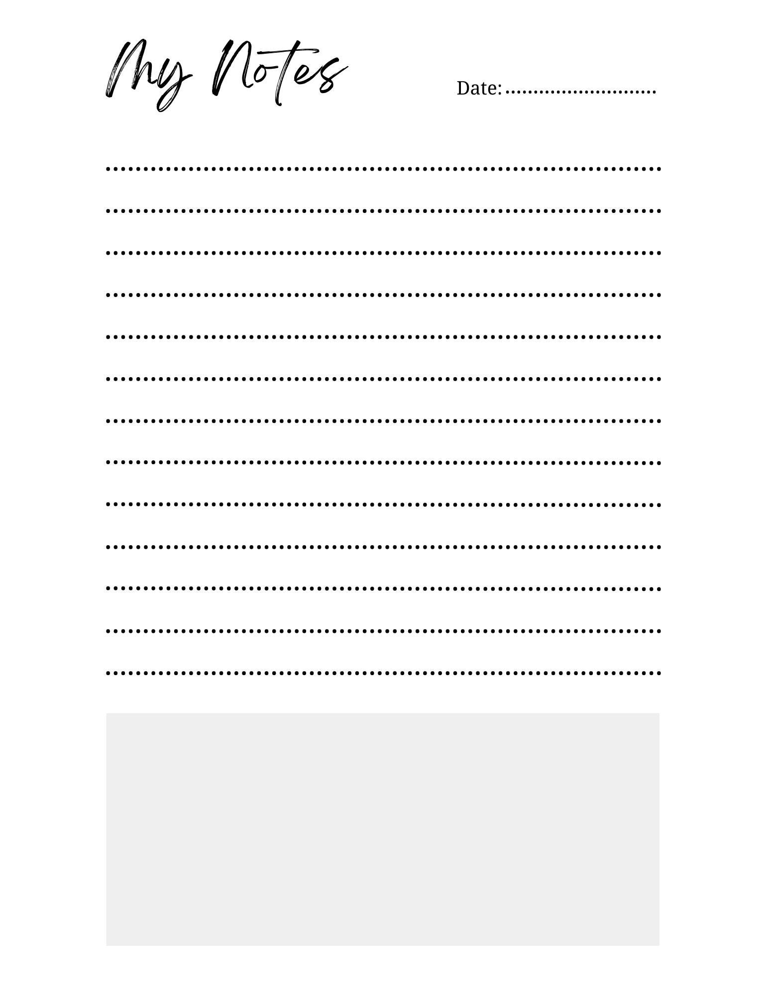 PRINTABLE BLANK Notes/diary Page Template | Printable Planner | Instant ...