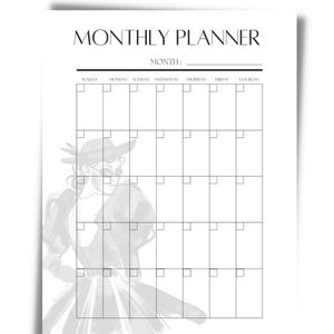 BLANK PRINTABLE MONTHLY Planner Template | Work Day | Instant ...
