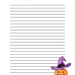 PRINTABLE HALLOWEEN NOTES Page W/happy Halloween Pumpkin & Purple Witch ...
