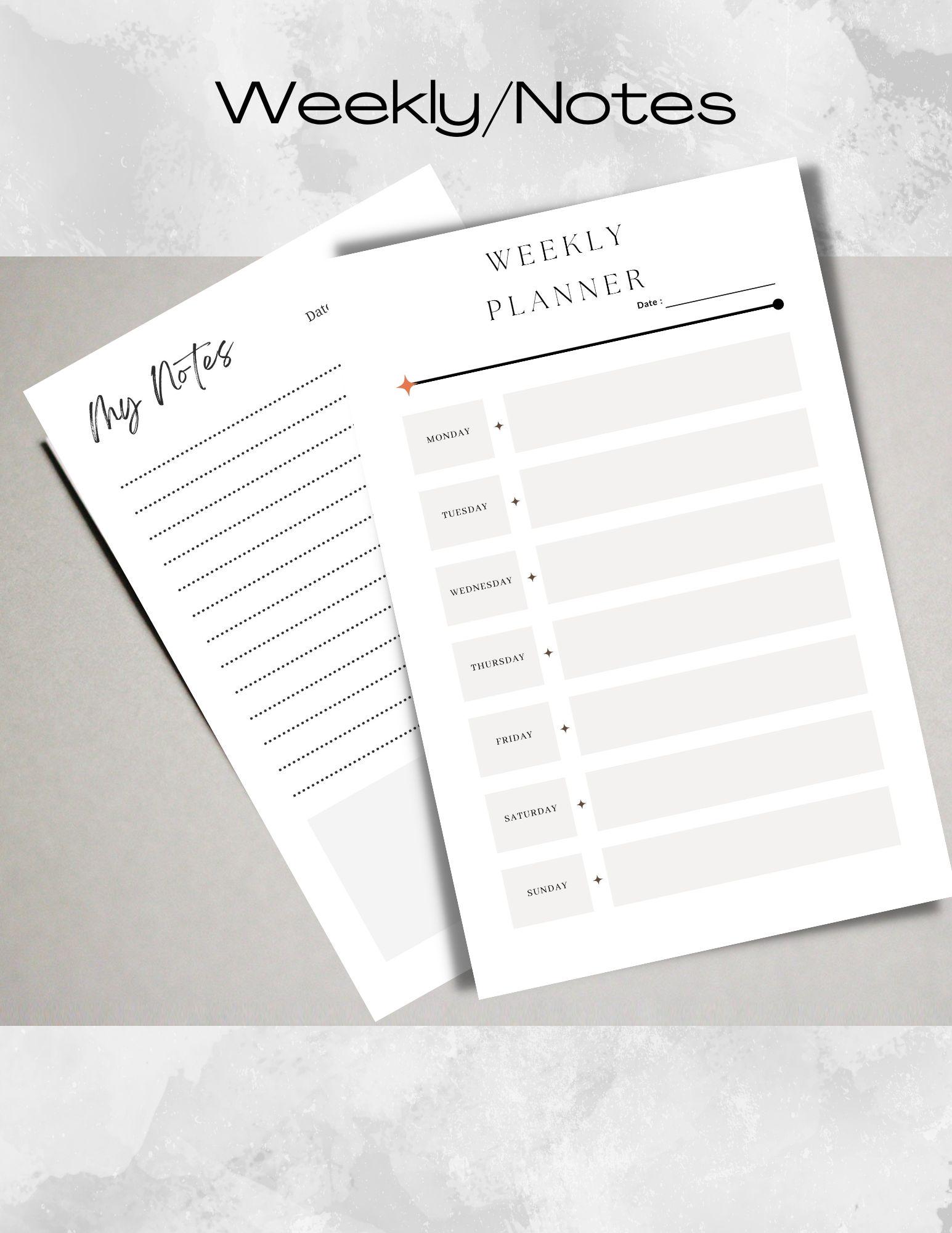 PRINTABLE WEEKLY Planner | Template | Luxury Fashion Planner| Diary ...