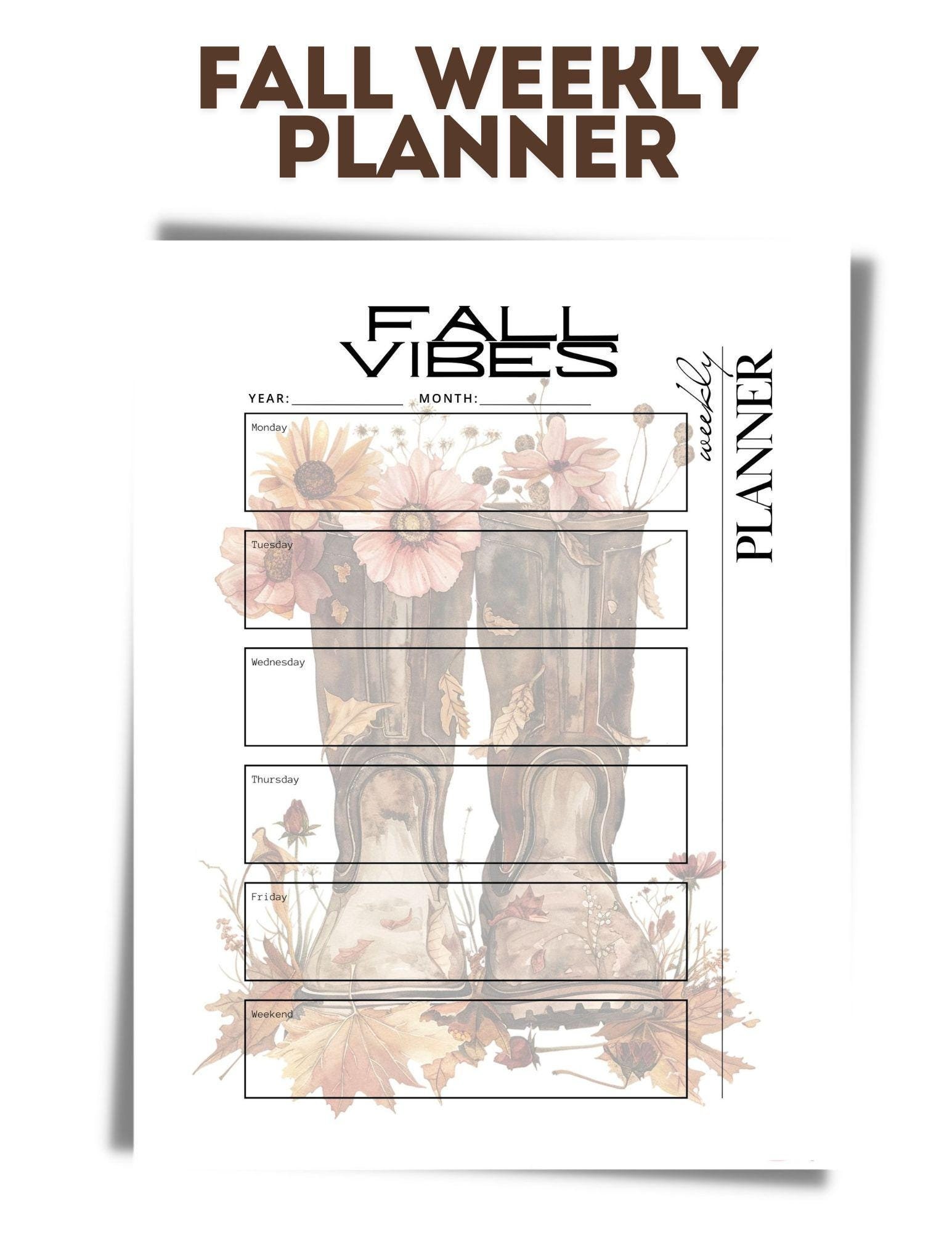 PRINTABLE FALL WEEKLY Planner | Autumn Planner | Fall Vibes | Fall ...