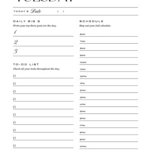 PRINTABLE DAILY BUNDLE Planner |bundle Days of the Week | Productivity ...