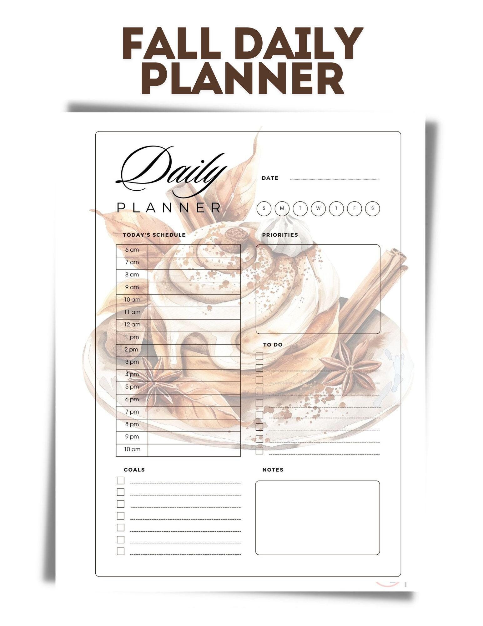 PRINTABLE DAILY PLANNER | Printable Fall Productivity Planner | Cozy ...